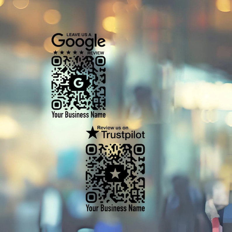 Reviews Page QR Code Vinyl Decal, Link to Your Instagram, Tiktok ...
