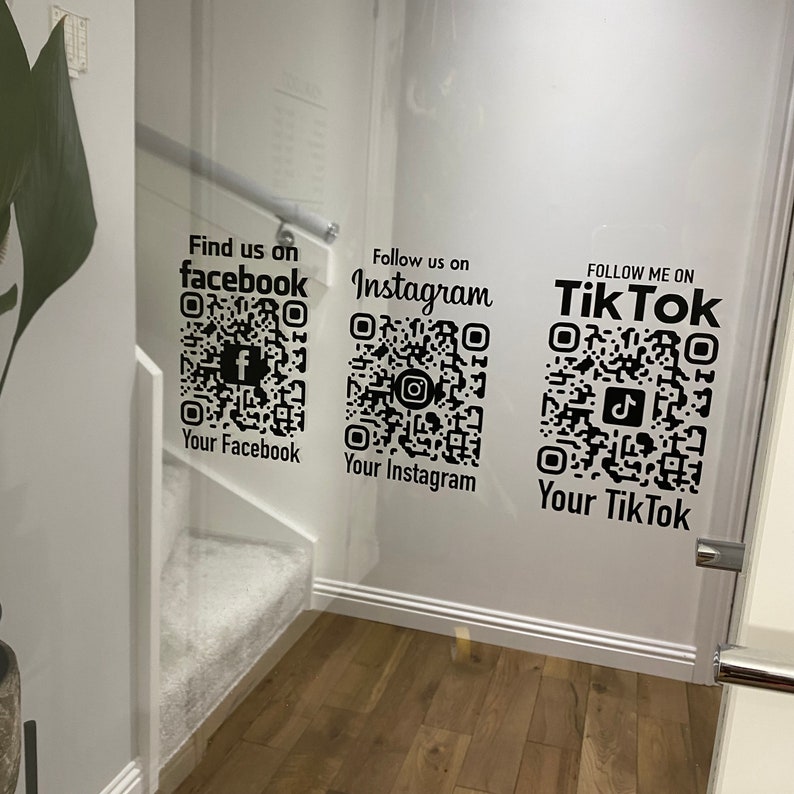 Reviews Page QR Code Vinyl Decal, Link to Your Instagram, Tiktok ...