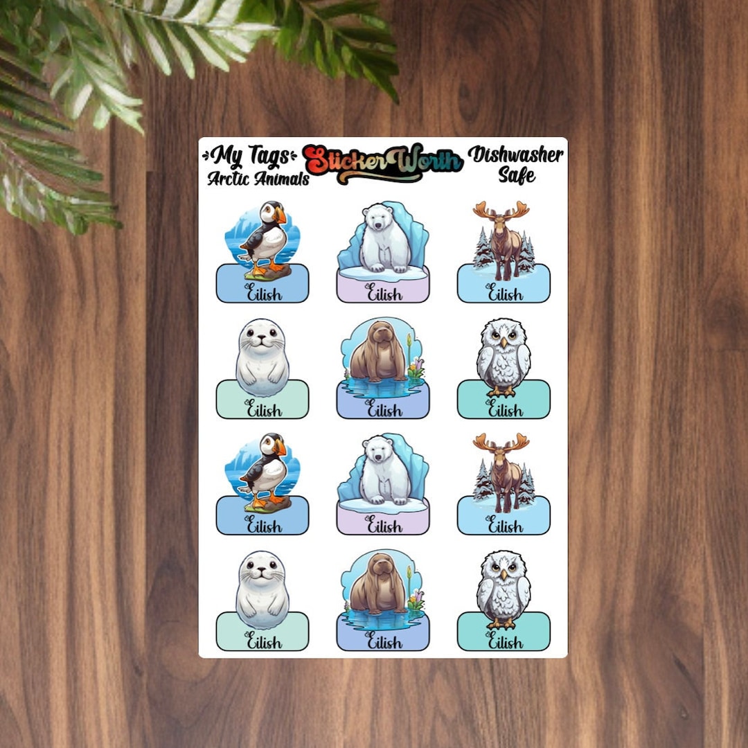 12 Personalised Name Tag Stickers Dishwasher Safe School - Etsy