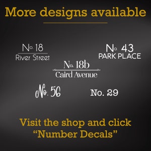 Letterbox & Font Door Number Sticker, Postbox Vinyl Decal, House Number ...