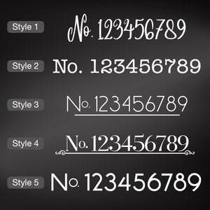 Font Door Number Vinyl Decal, Letterbox & Postbox Sticker, House Number ...