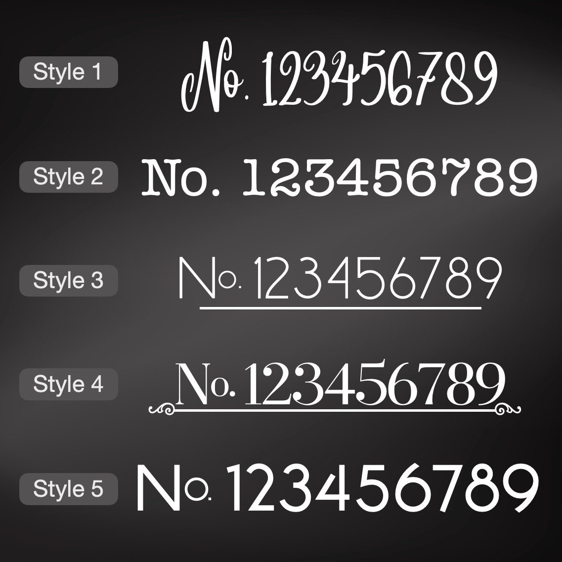 House Number Vinyl Decal, Letterbox & Postbox Sticker, Font Door Sign ...