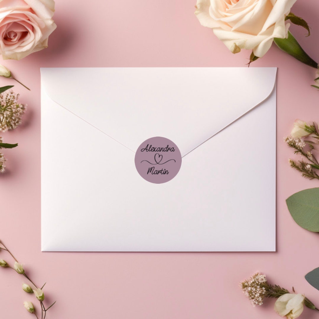 Custom Wedding Stickers, Round Personalised Labels, Wedding Favour ...