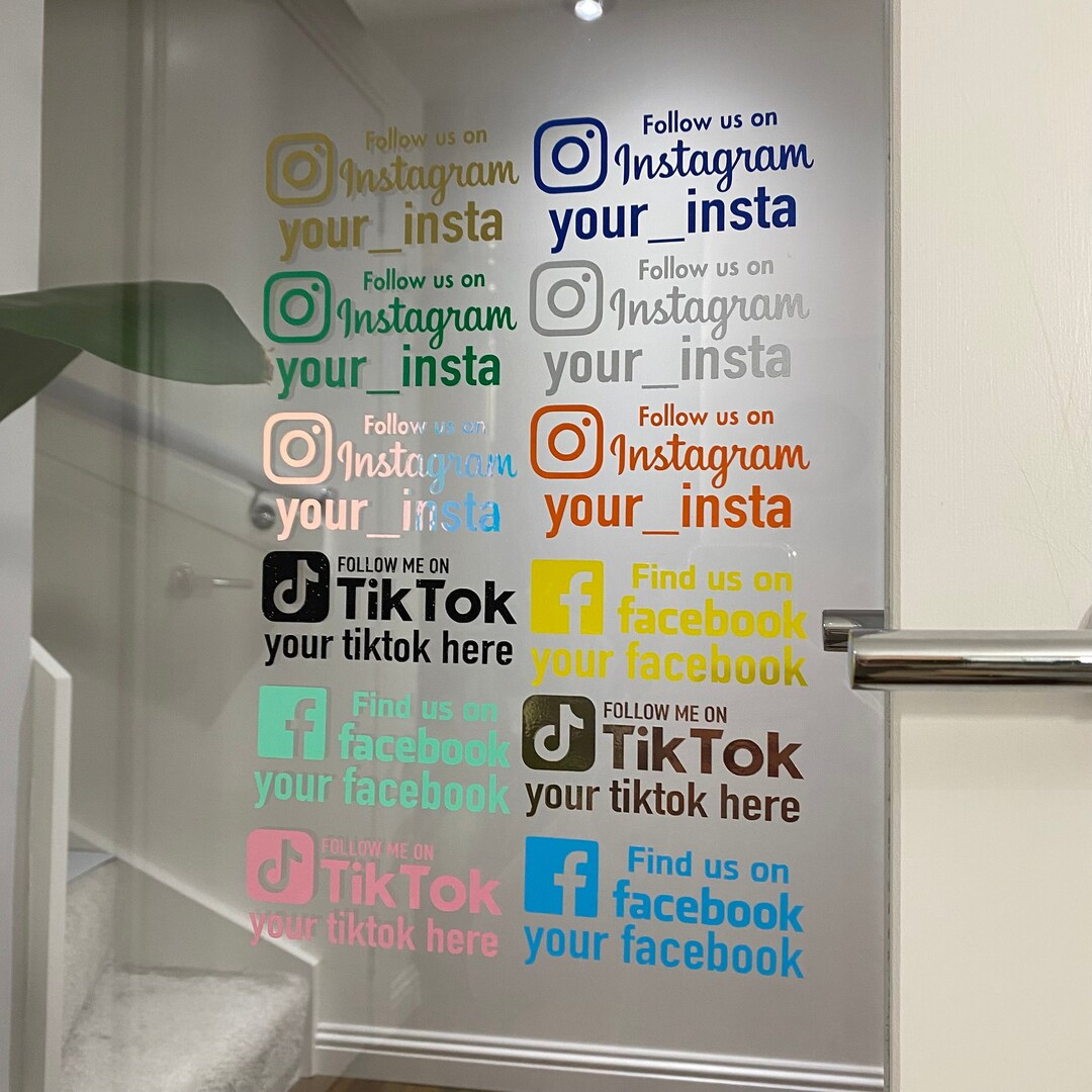 3x Small Personalised Social Media Tags, Car Window / Bumper Sticker ...