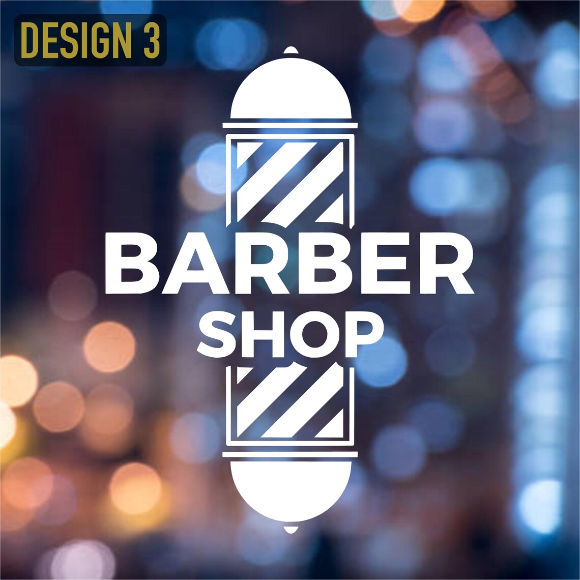 Barbershop Logo - Shop Window Vinyl Decal, Personalised Shopfront Door ...