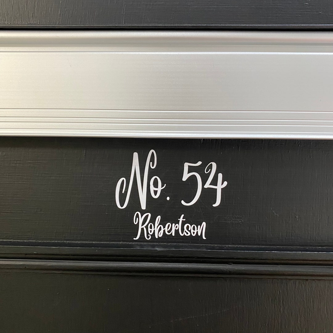 House Name & Number Vinyl Decal, Letterbox / Postbox Sticker, Font Door Sign, Mailbox Number ...