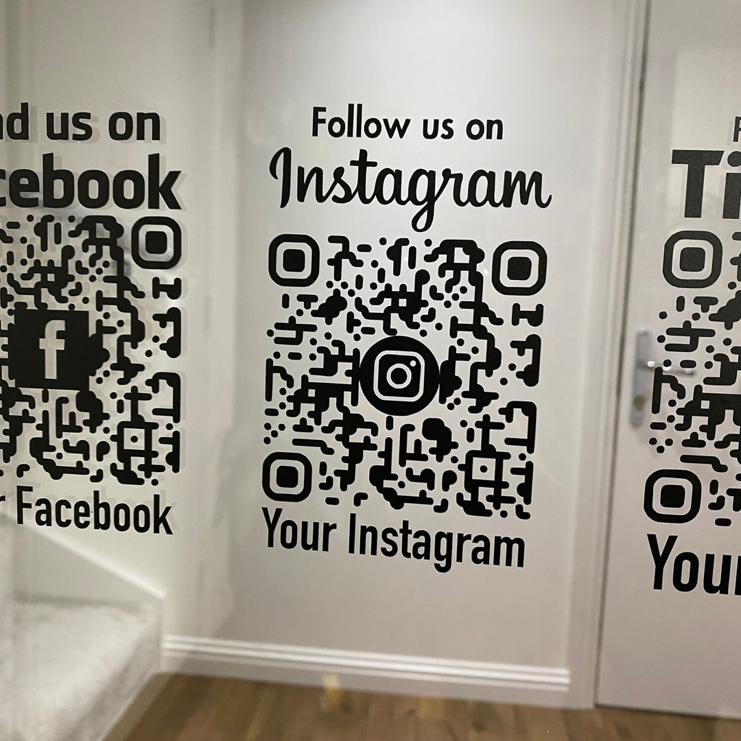 Social Media QR Code Vinyl Decal, Link Directly to Your Instagram ...