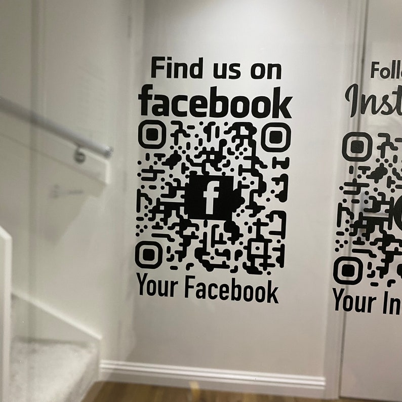 Reviews Page QR Code Vinyl Decal, Link to Your Instagram, Tiktok ...