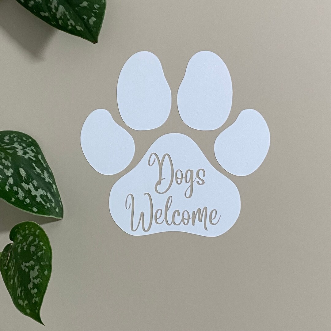 Dogs Welcome Sticker, Shop Window Vinyl Decal, Dog Friendly Business ...