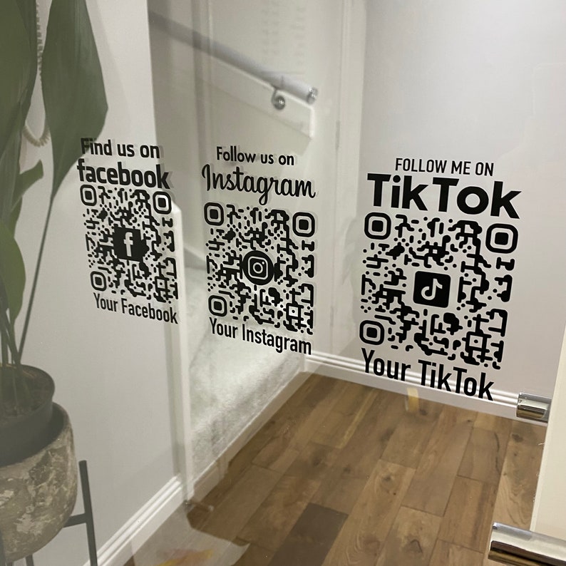 Reviews Page QR Code Vinyl Decal, Link to Your Instagram, Tiktok ...