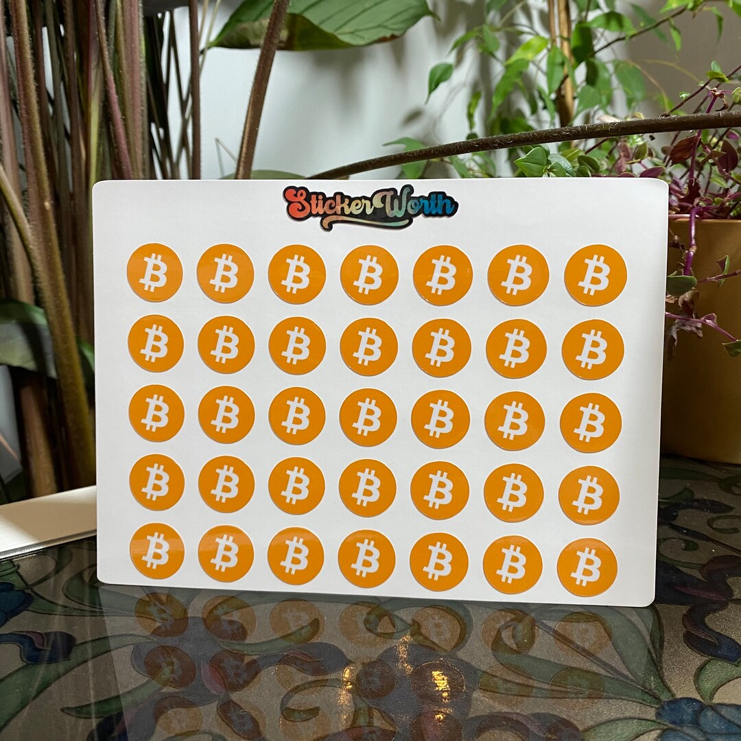 Bitcoin Logo Sticker Sheet With 35 Mini Stickers, Dishwasher Safe ...