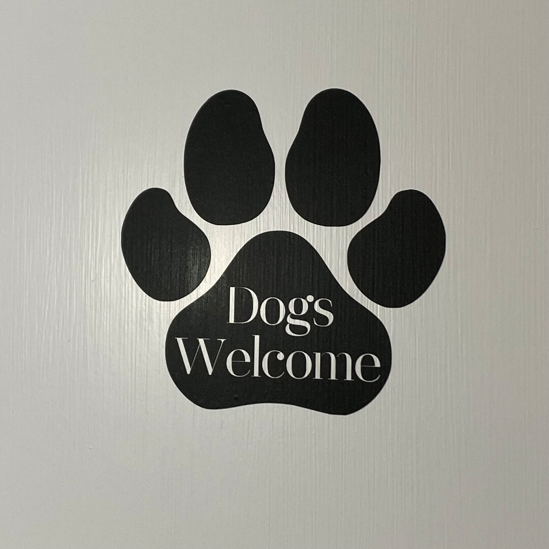 Dogs Welcome Sticker, Shop Window Vinyl Decal, Dog Friendly Business ...