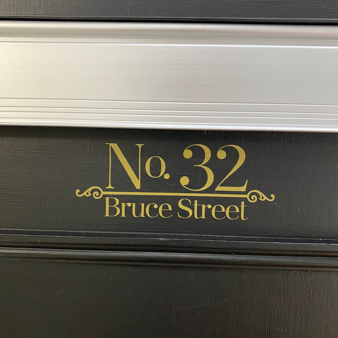 House Name & Number Vinyl Decal, Letterbox / Postbox Sticker, Font Door ...