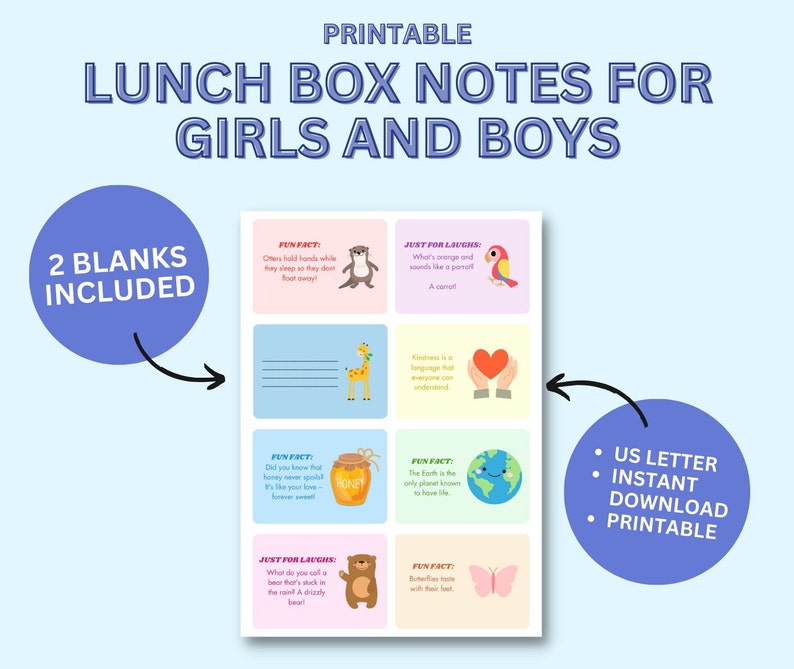 130 Kids Lunchbox Notes Facts Positive Affirmations Boys and - Etsy