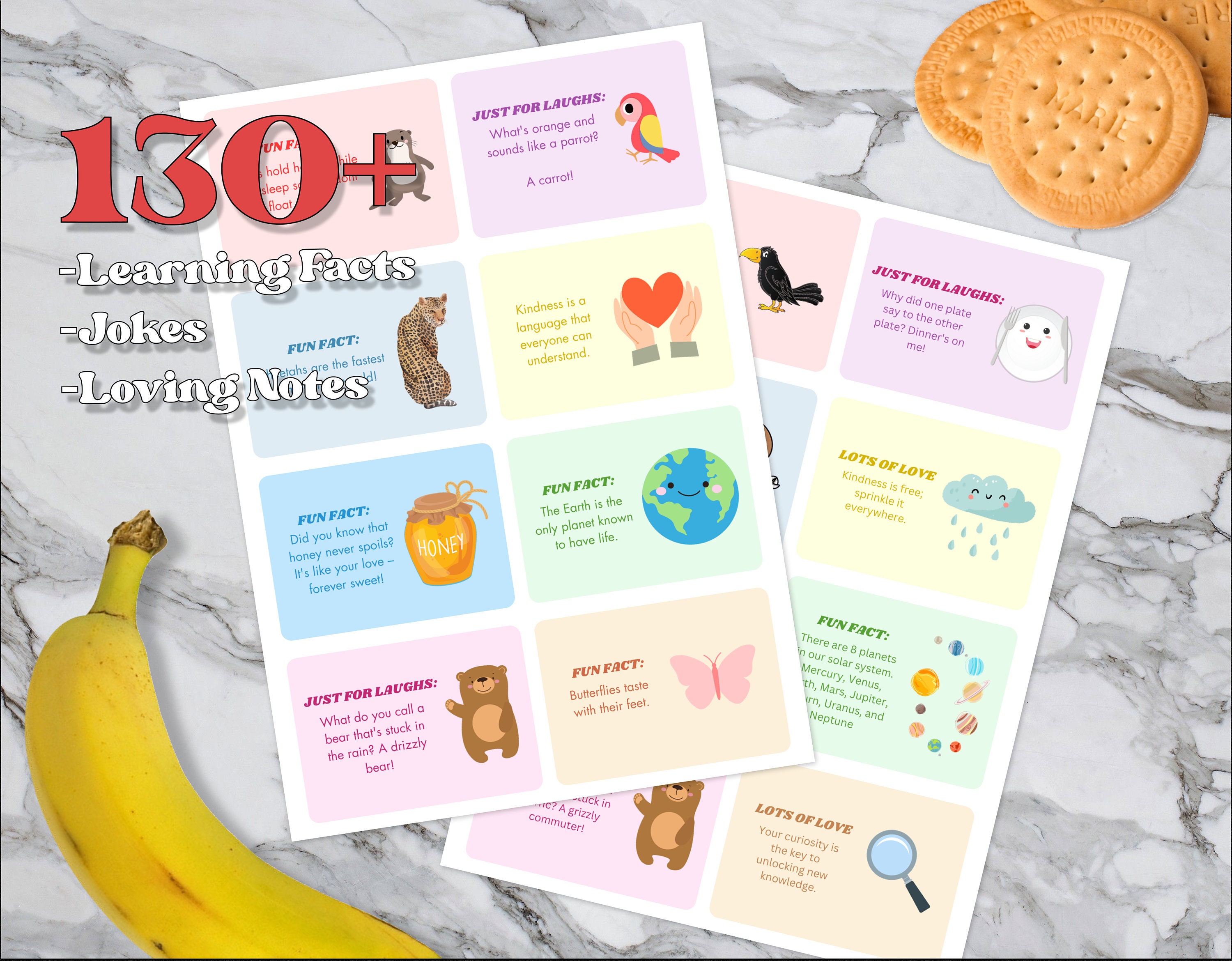 130 Kids Lunchbox Notes Facts Positive Affirmations Boys and - Etsy