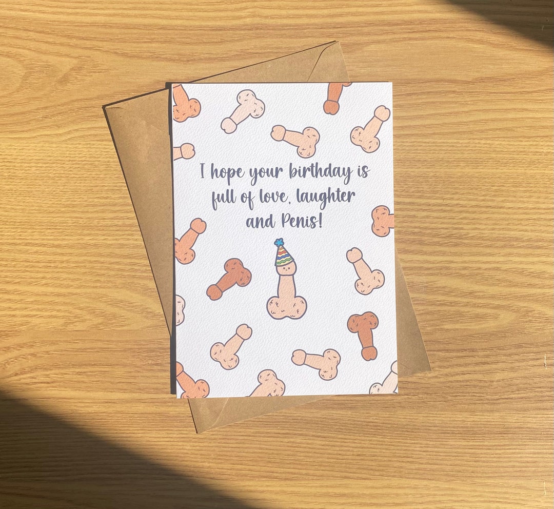 RUDE Happy Birthday - Willy Greetings Card A5 - Etsy UK