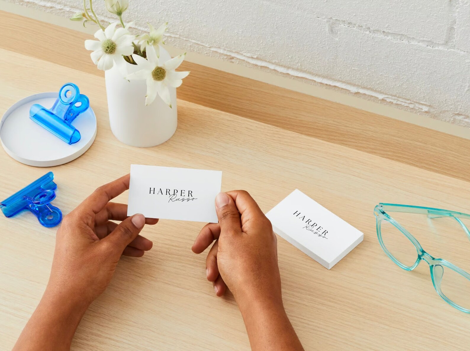 Business Card Template, Design Your Own, White Elegant Minimalist ...
