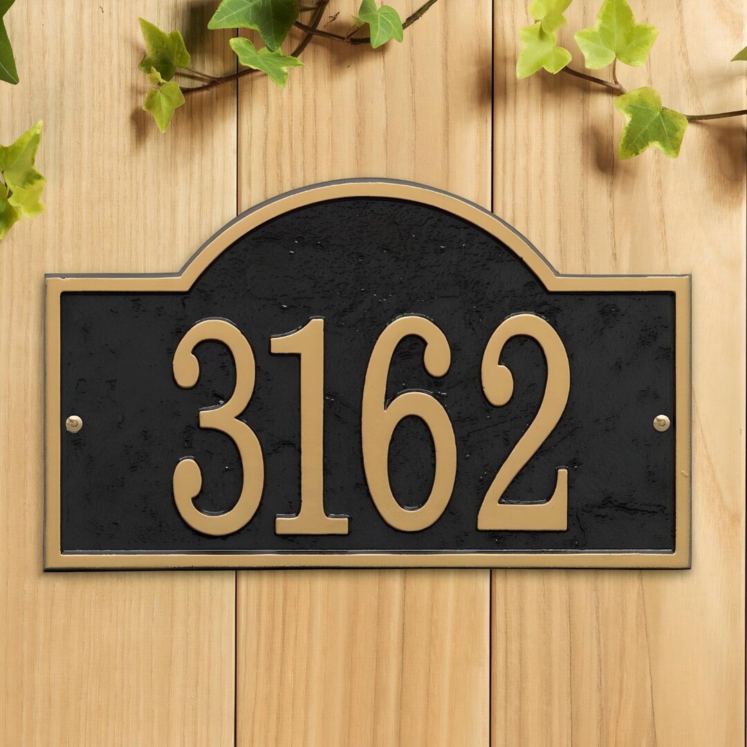 Wall Plaque Adress House Numbers Horizontal Modern Address - Etsy