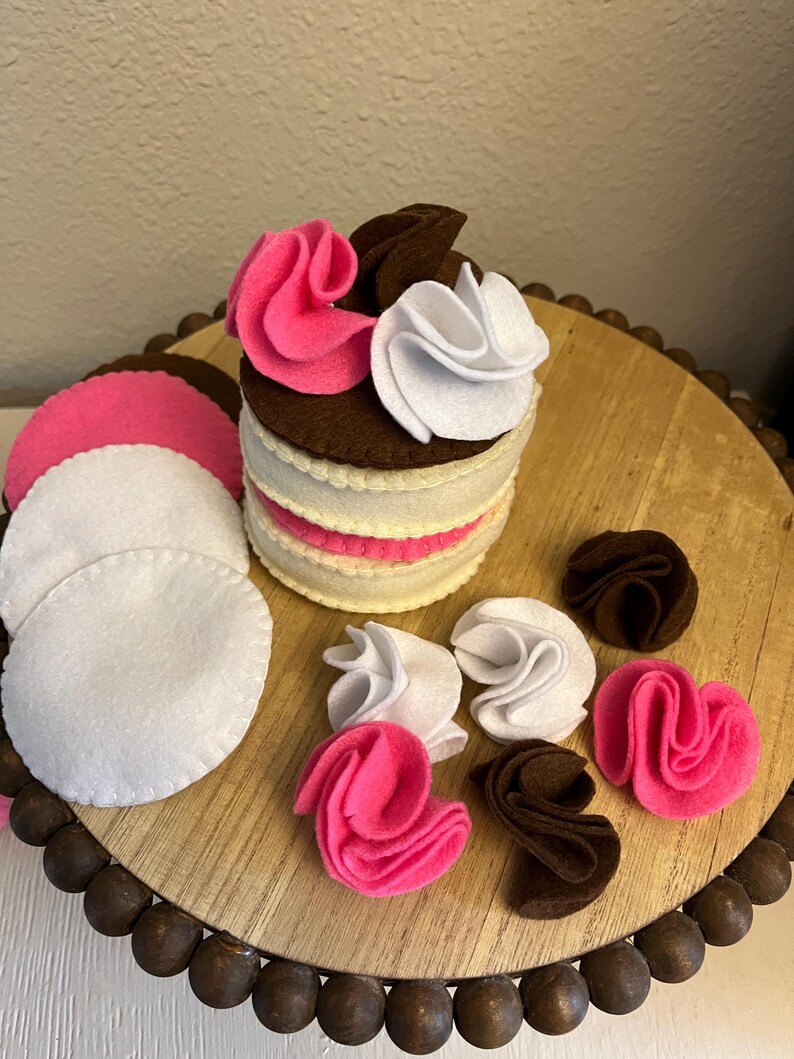 Felt Cake Vanilla Cake for Play Felt Cake for Play Felt Bakery Food ...