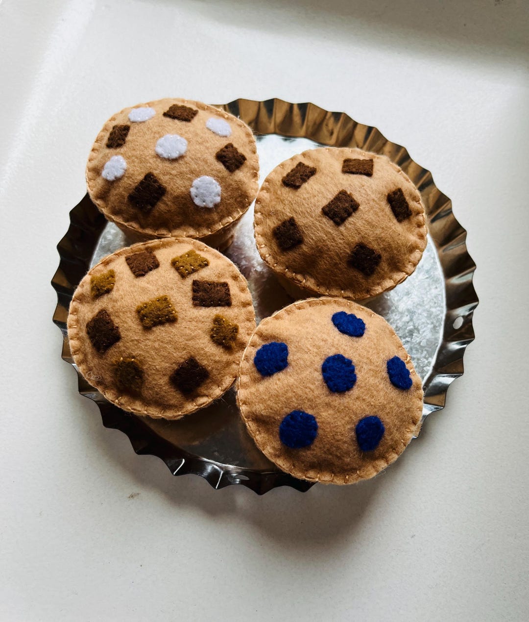 Felt Muffins | Felt Chocolate Chip Muffins | Blueberry Muffins for Play ...