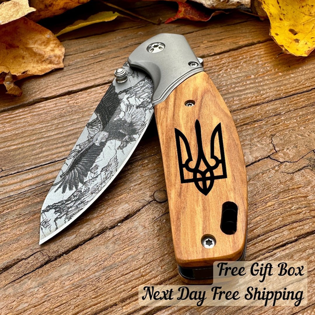 Custom Logo Engraved Pocket Knife, Company Logo Engraved Pocket Knife, Personalized Knife, Gift ...
