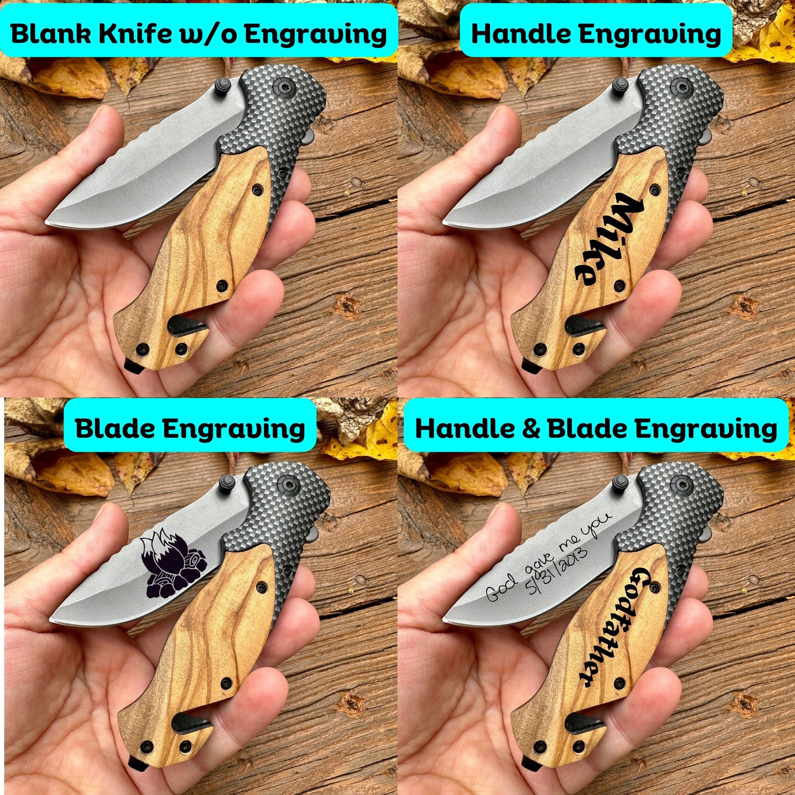 Engraved Pocket Knife Personalized Folding Knife, Gift for Men, Folding ...