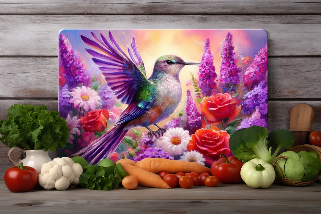 Hummingbird Cutting Board PNG, Floral Sublimation Design, Cutting Board ...
