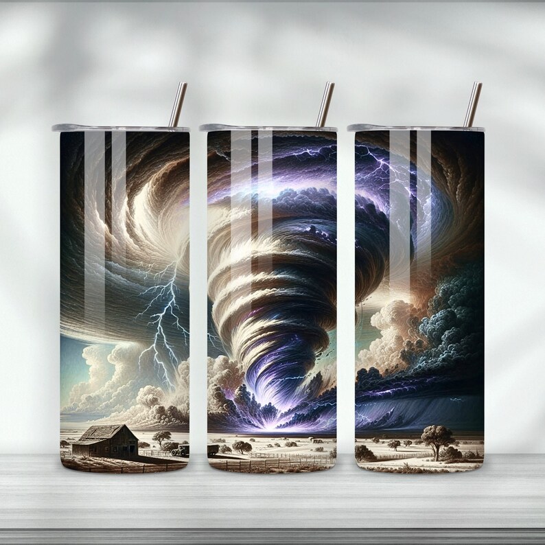Tornado Tumbler Wrap 20 Oz Skinny Tumbler Sublimation Design Digital ...