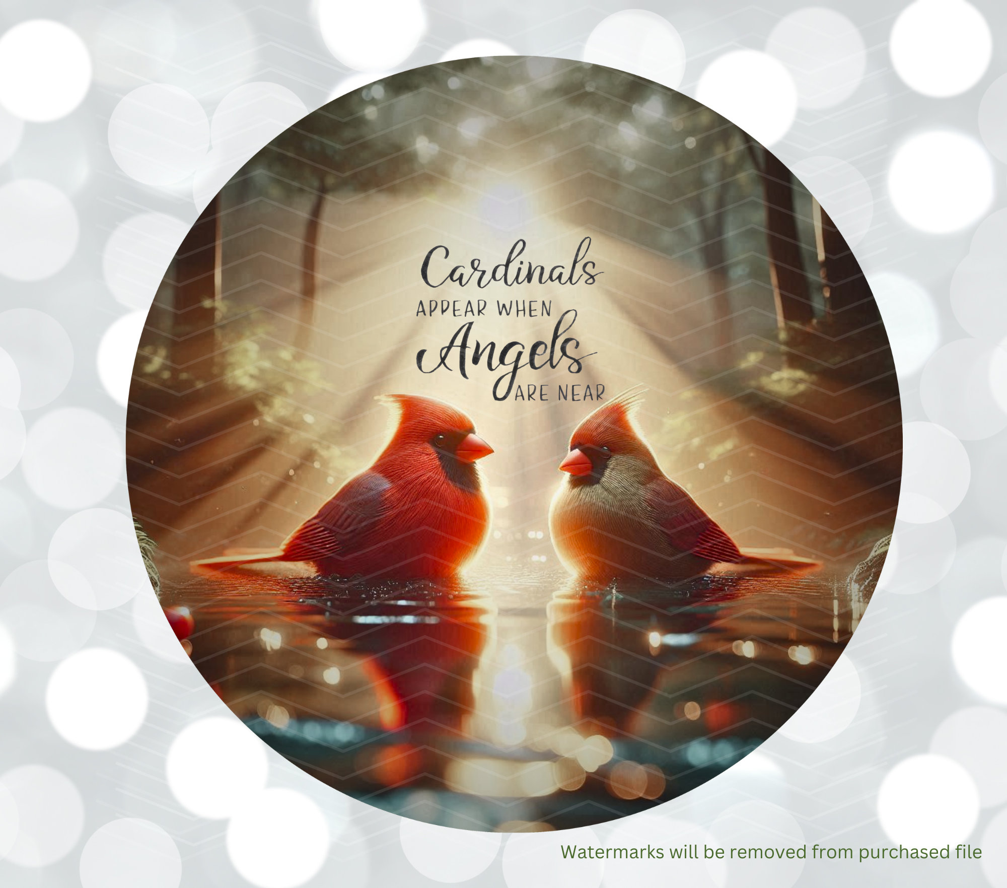 Heavenly Cardinal PNG for Sublimation on Wind Spinners Memorial ...