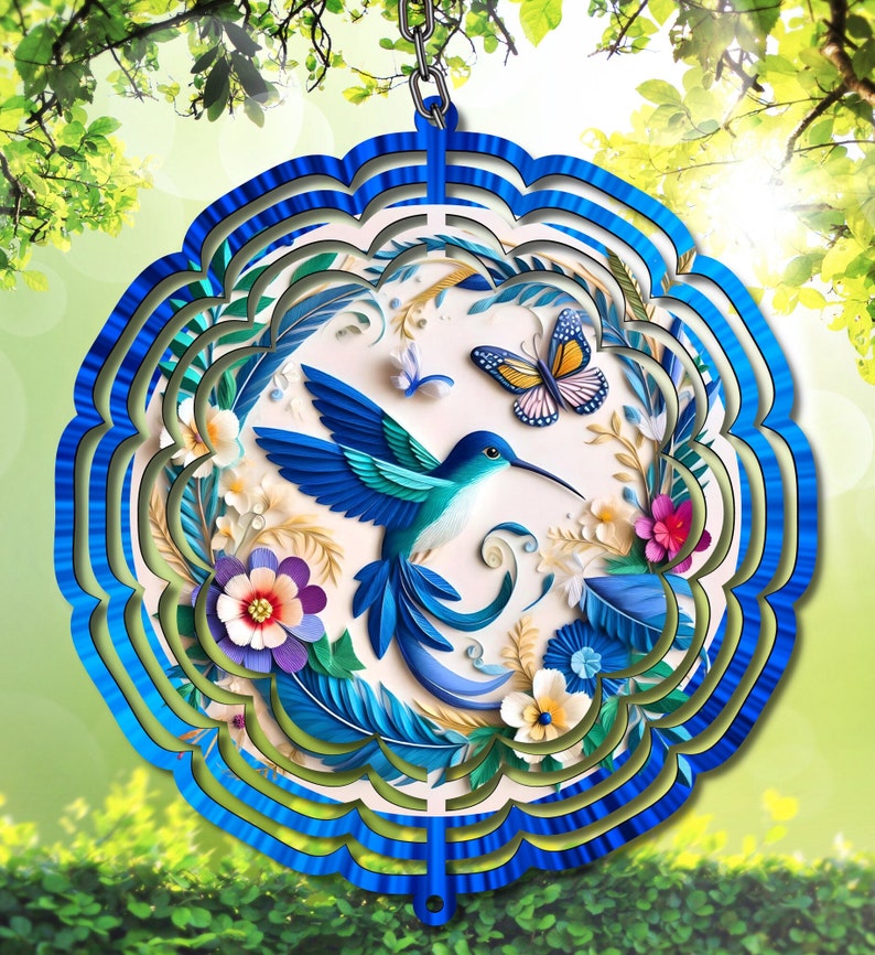 Colorful 3D Hummingbird PNG for Sublimation Ideal for Spinners, Plates ...