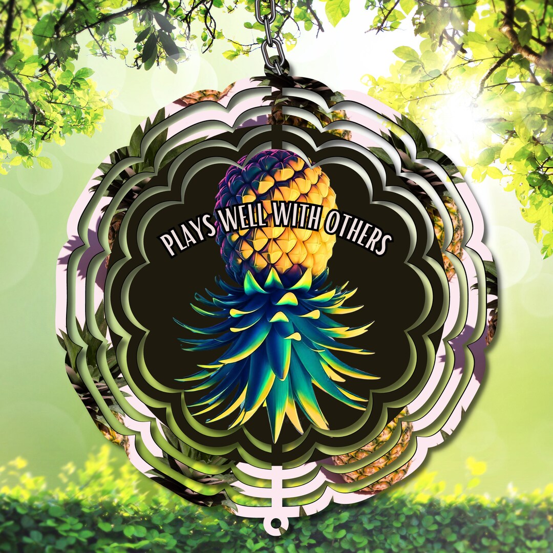 Upside Down Pineapple Spinner PNG for Sublimation, Garden Spinner ...