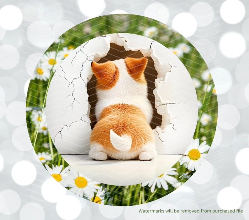 Adorable Corgi Wind Spinner PNG, Cute Breakthrough Corgi Doublesided ...