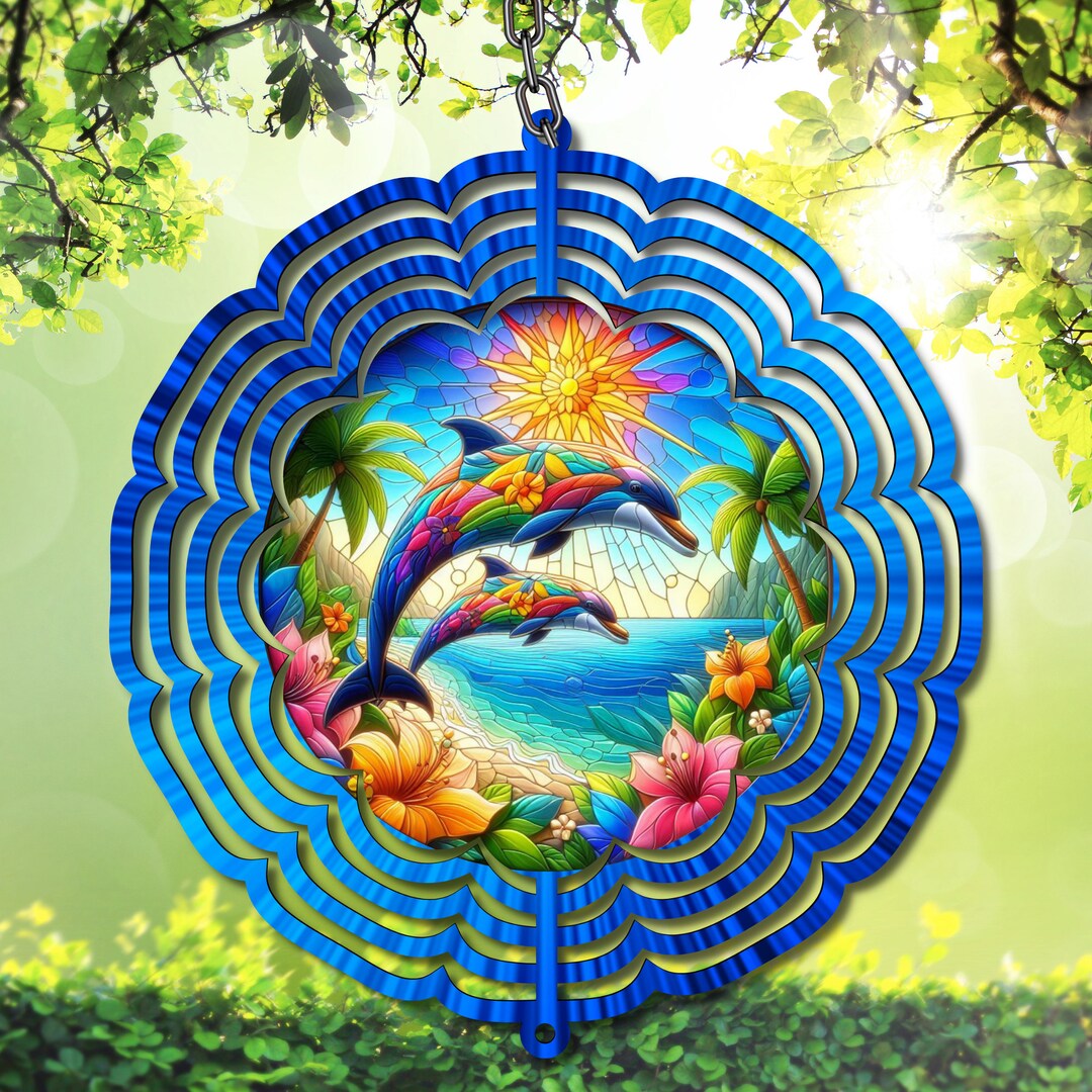 Dolphin Wind Spinner PNG Mother and Baby, Tropical Digital Download for ...