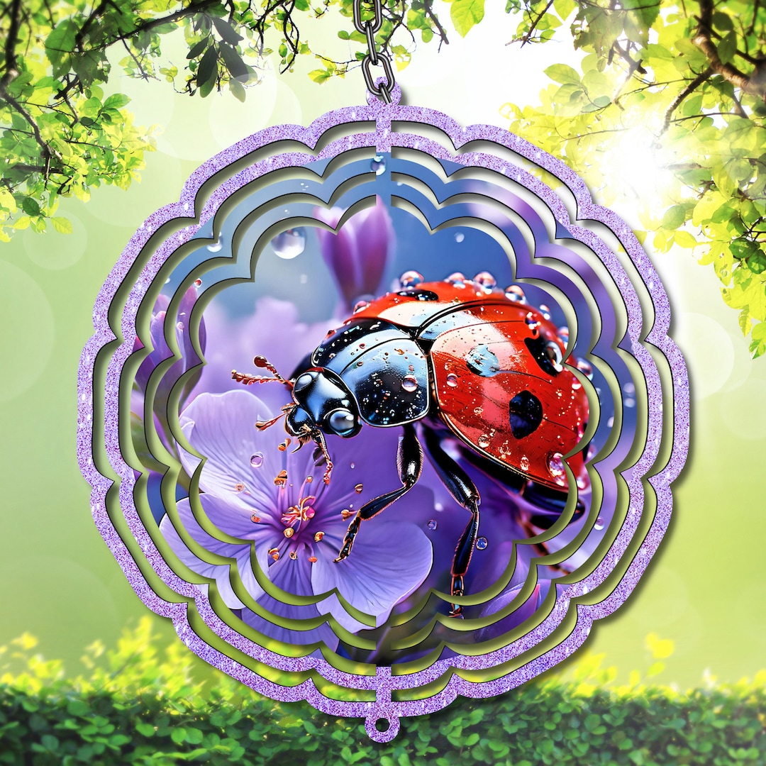 Ladybug Wind Spinner PNG Digital Download for Garden Decor - Etsy