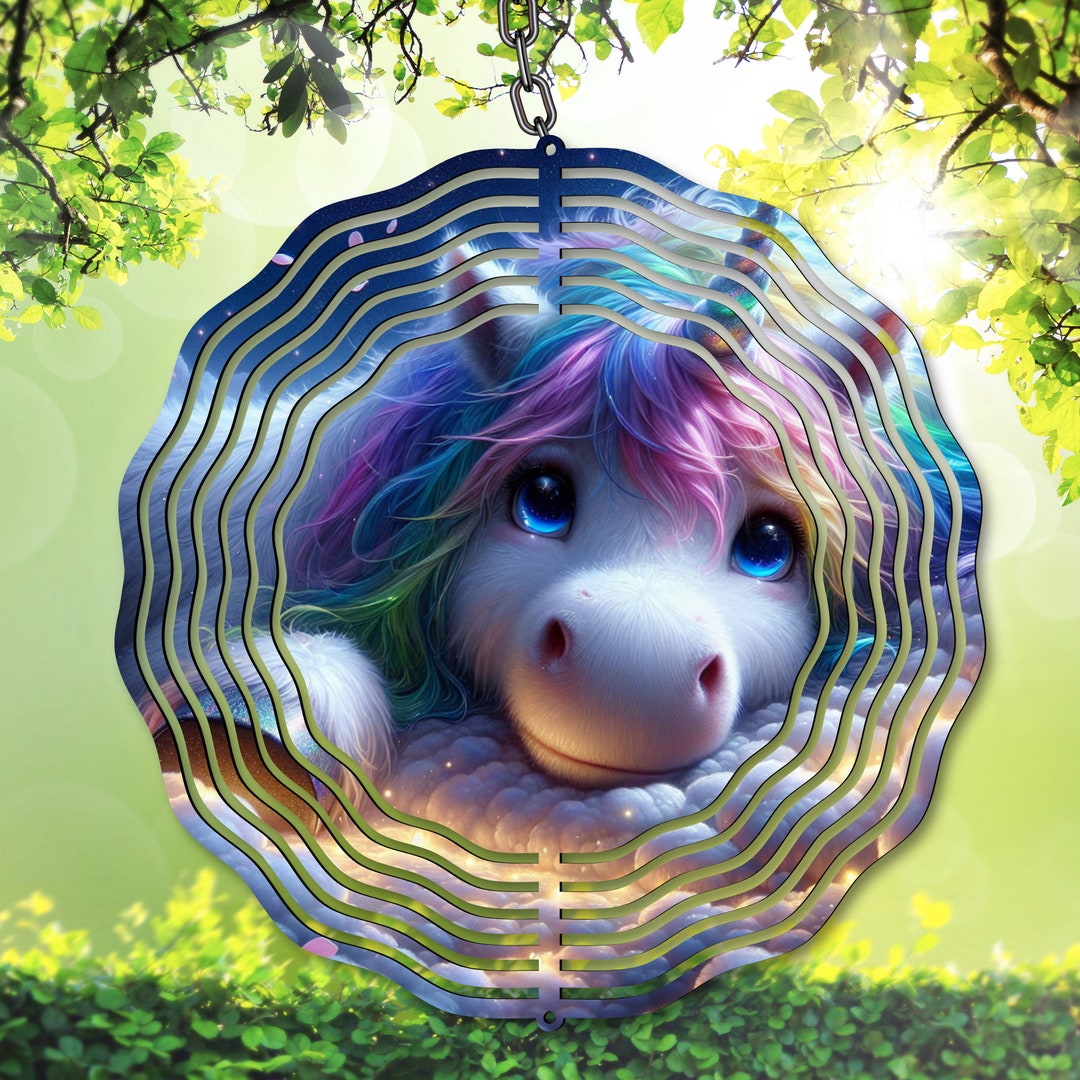 Unicorn Wind Spinner Sublimation PNG: Pastel Unicorn Garden Spinner ...