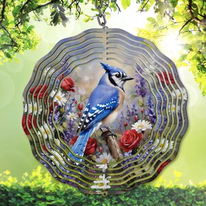 Blue Jay Wind Spinner PNG, Floral Digital Download, Sublimation Design ...