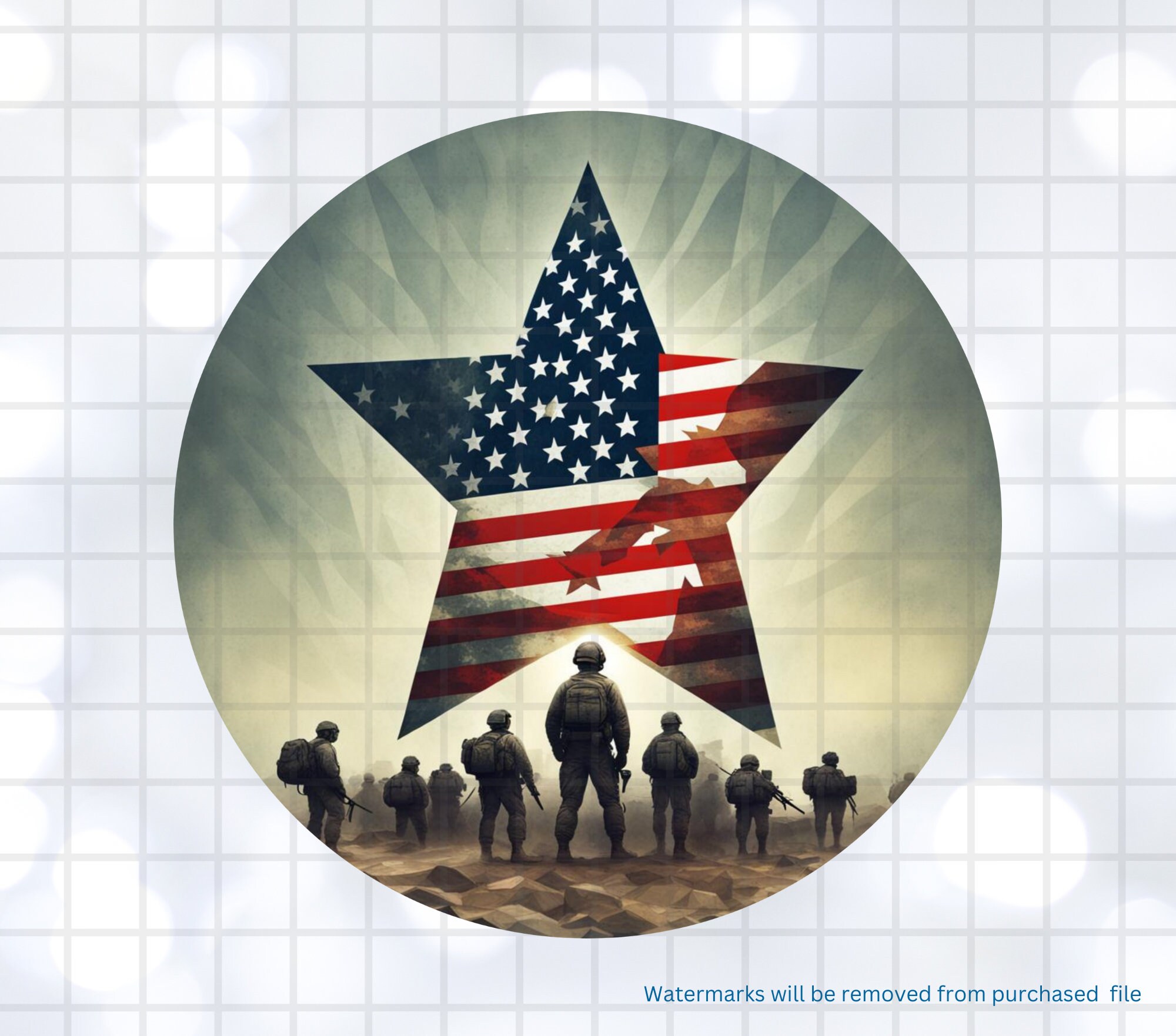 Army Star and Soldiers Wind Spinner PNG Patriotic Sublimation Design ...