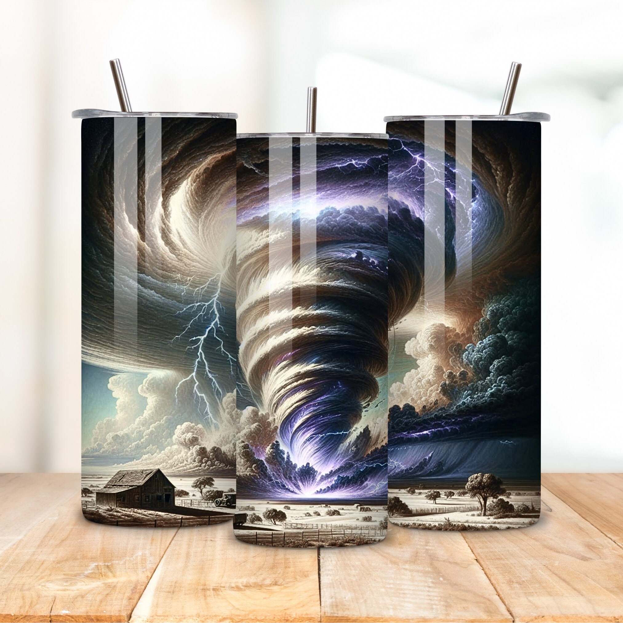 Tornado Tumbler Wrap 20 Oz Skinny Tumbler Sublimation Design Digital ...