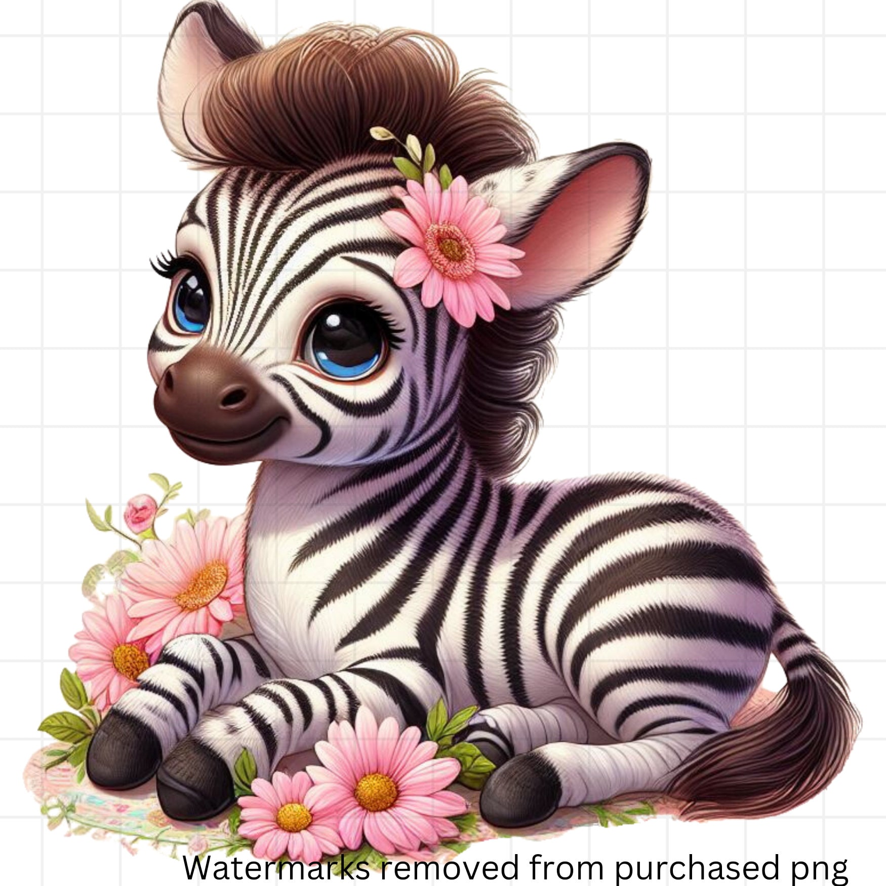 Baby Zebra Clip Art PNG, Transparent Digital Download, Perfect for Baby ...