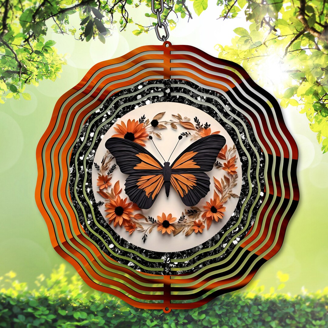 Monarch Butterfly Paper Quill Wind Spinner PNG for Sublimation, 3D ...