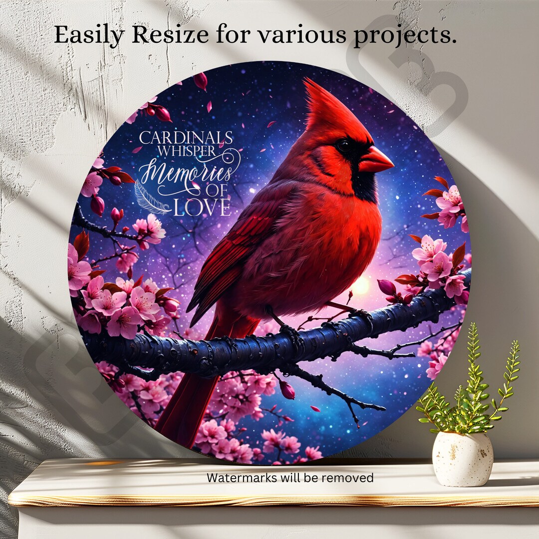 Cardinal Round Door Sign Png Cardinal DIGITAL DOWNLOAD Door Hanger ...