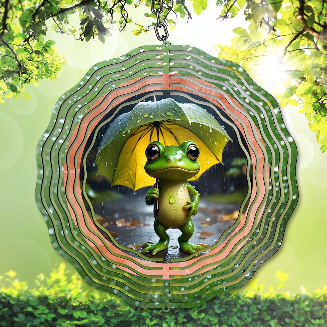 Frog Wind Spinner PNG, Frog & Rain Sublimation PNG, Digital Download ...