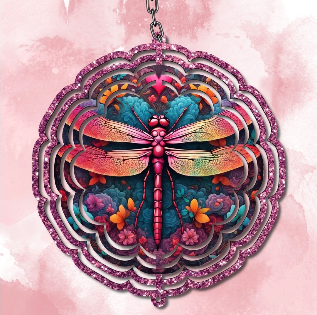 Pink Glitter Dragonfly PNG for Wind Spinners Sparkling Insect Clipart ...