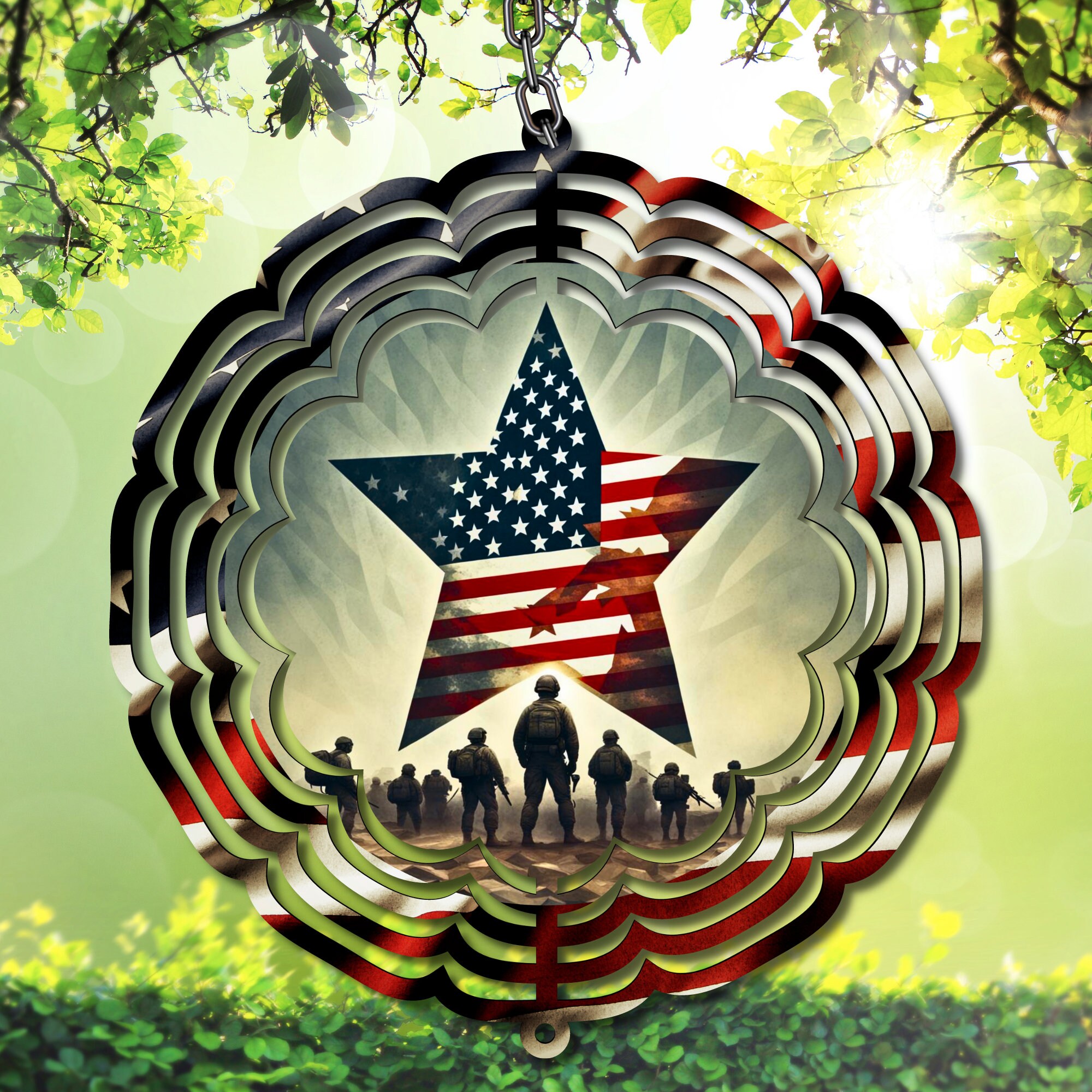 Army Star and Soldiers Wind Spinner PNG Patriotic Sublimation Design ...