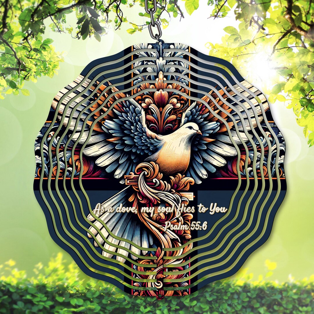 Christian Dove Wind Spinner PNG, Cross Sublimation PNG, Religious ...