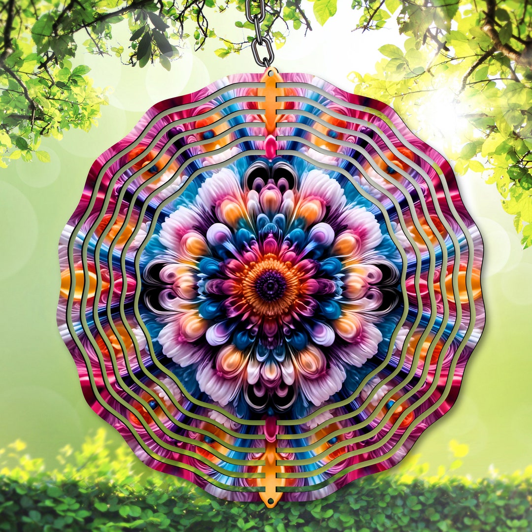 3D Colorful Mandala Wind Spinner PNG, Mandala Sublimation Png, Mandala ...
