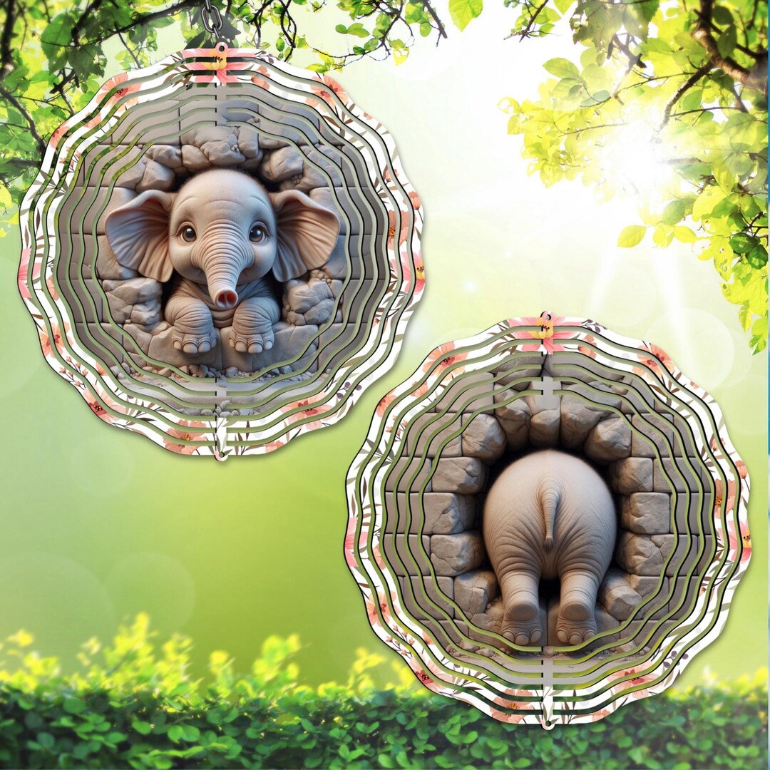 Elephant Wind Spinner PNG: Double Sided Sublimation Design ...