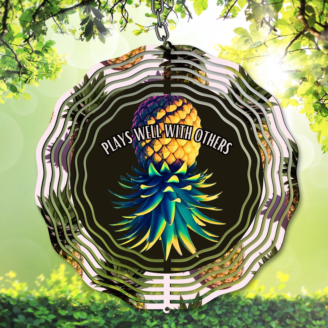 Upside Down Pineapple Wind Spinner PNG: Funny Garden Spinner Template ...