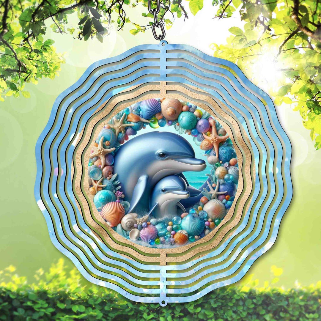 Dolphin Wind Spinner PNG, Ocean Sublimation Png, Garden Spinner ...