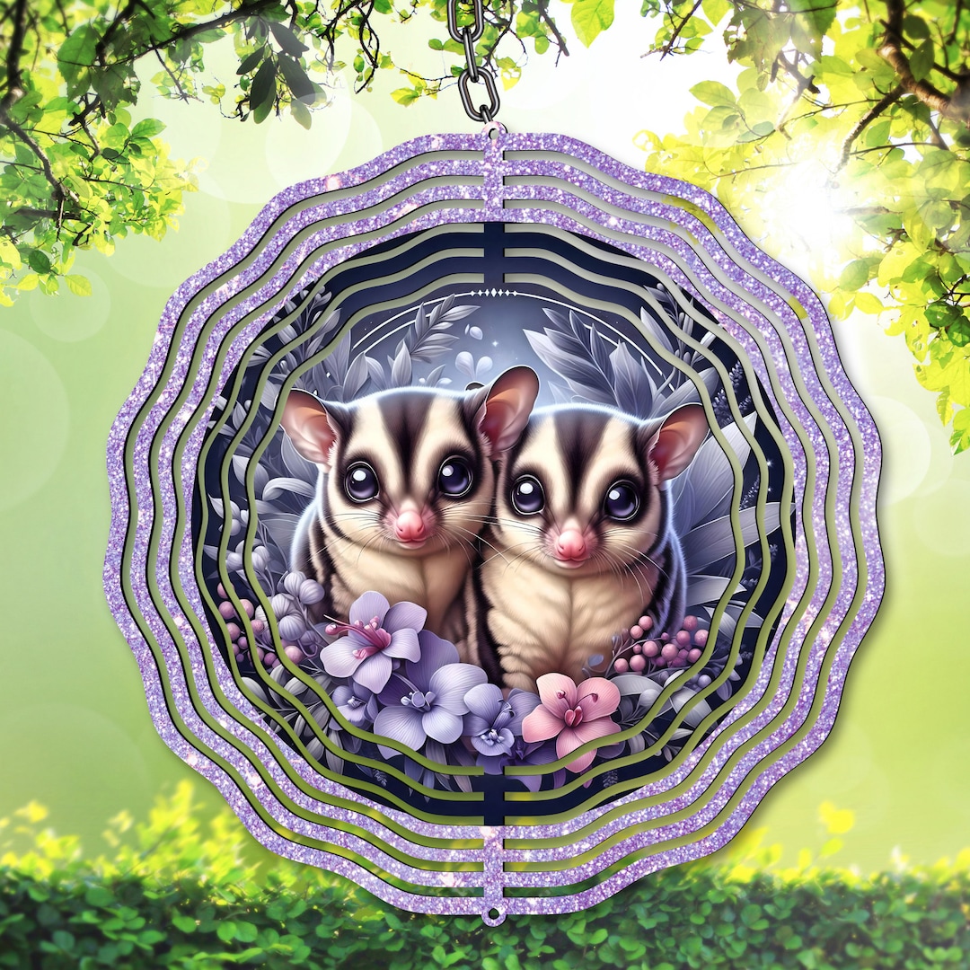 Sugar Glider Wind Spinner PNG, Floral Sublimation PNG, Cute Animal ...
